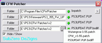 CFW Patcher GUI v1.0.7 - PS3 3.41 & CFW 3.55 - psXtools.de Community